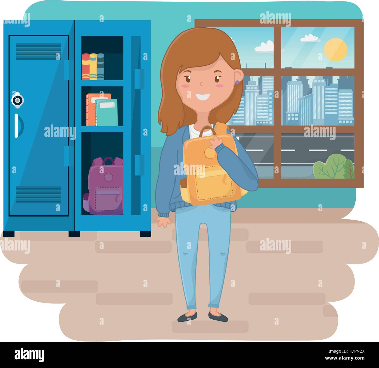 Girl cartoon design, School education learning knowledge study and ...