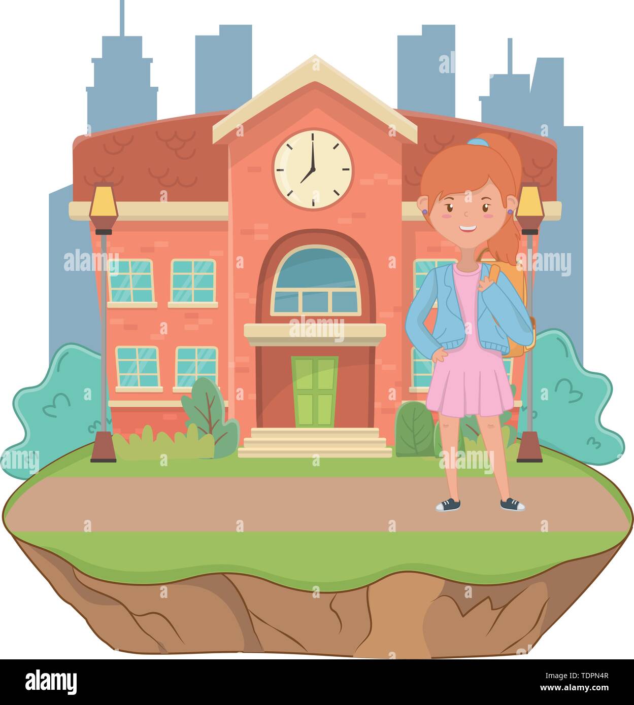 Girl cartoon design, School education learning knowledge study and ...