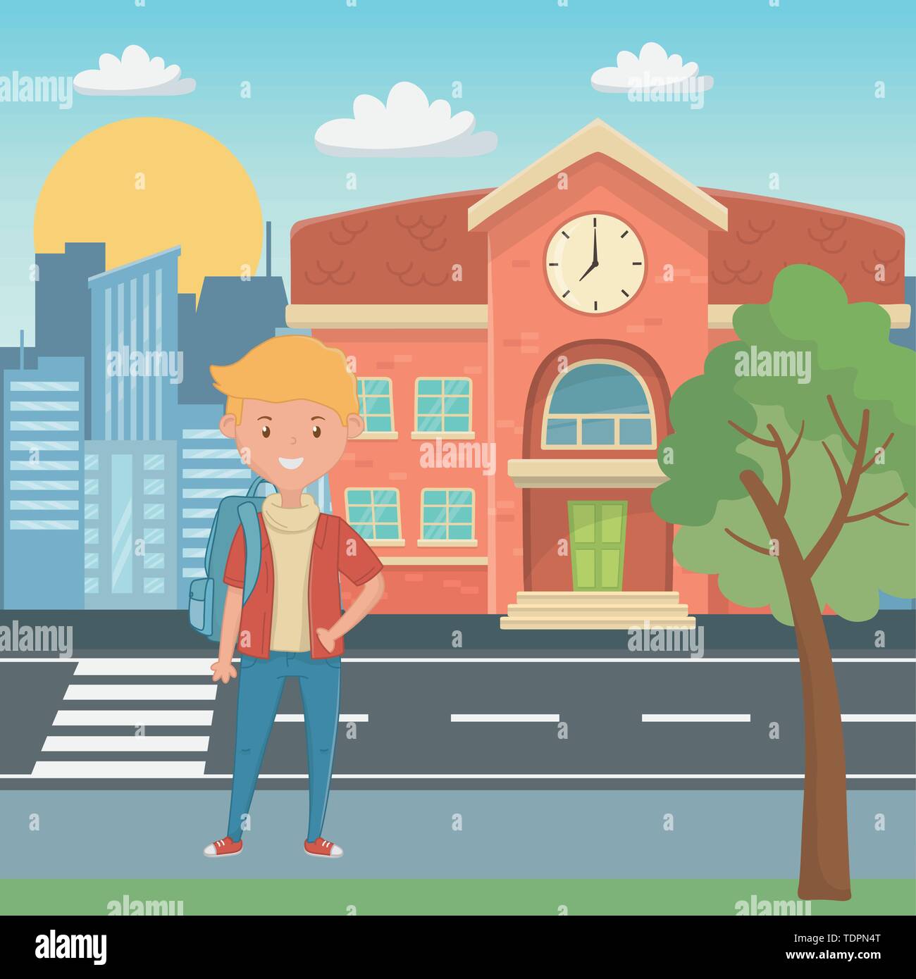 Boy cartoon design, School education learning knowledge study and class ...