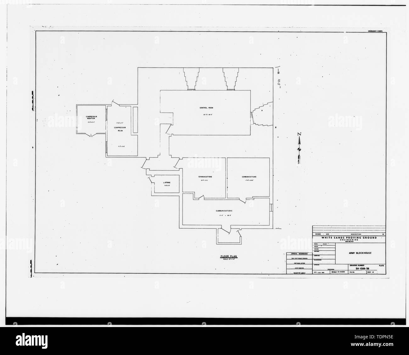 Photograph of line drawing. PLAN OF ARMY BLOCKHOUSE, NO DATE - White ...