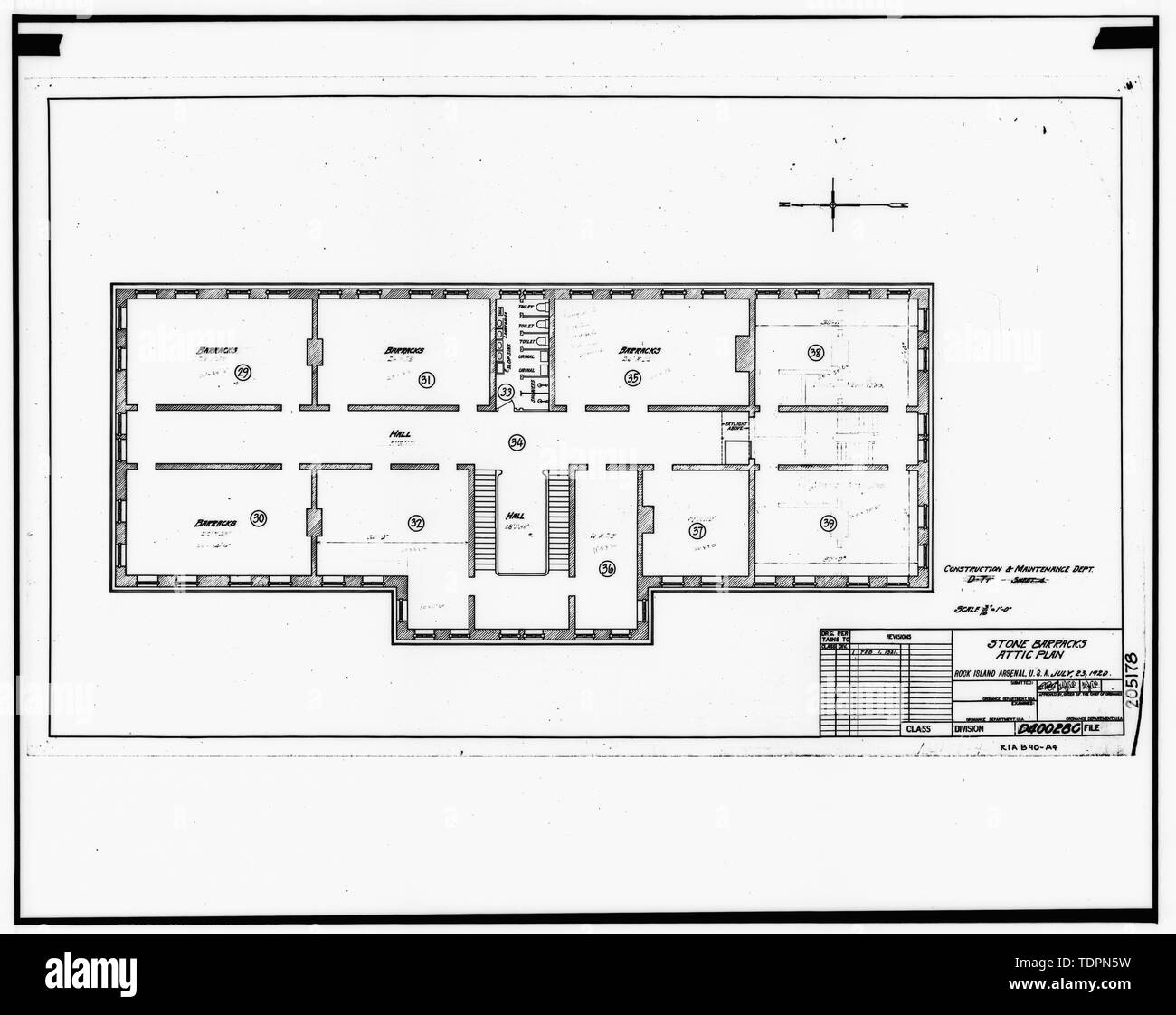 Photograph of line drawing in possession of Engineering Plans and ...