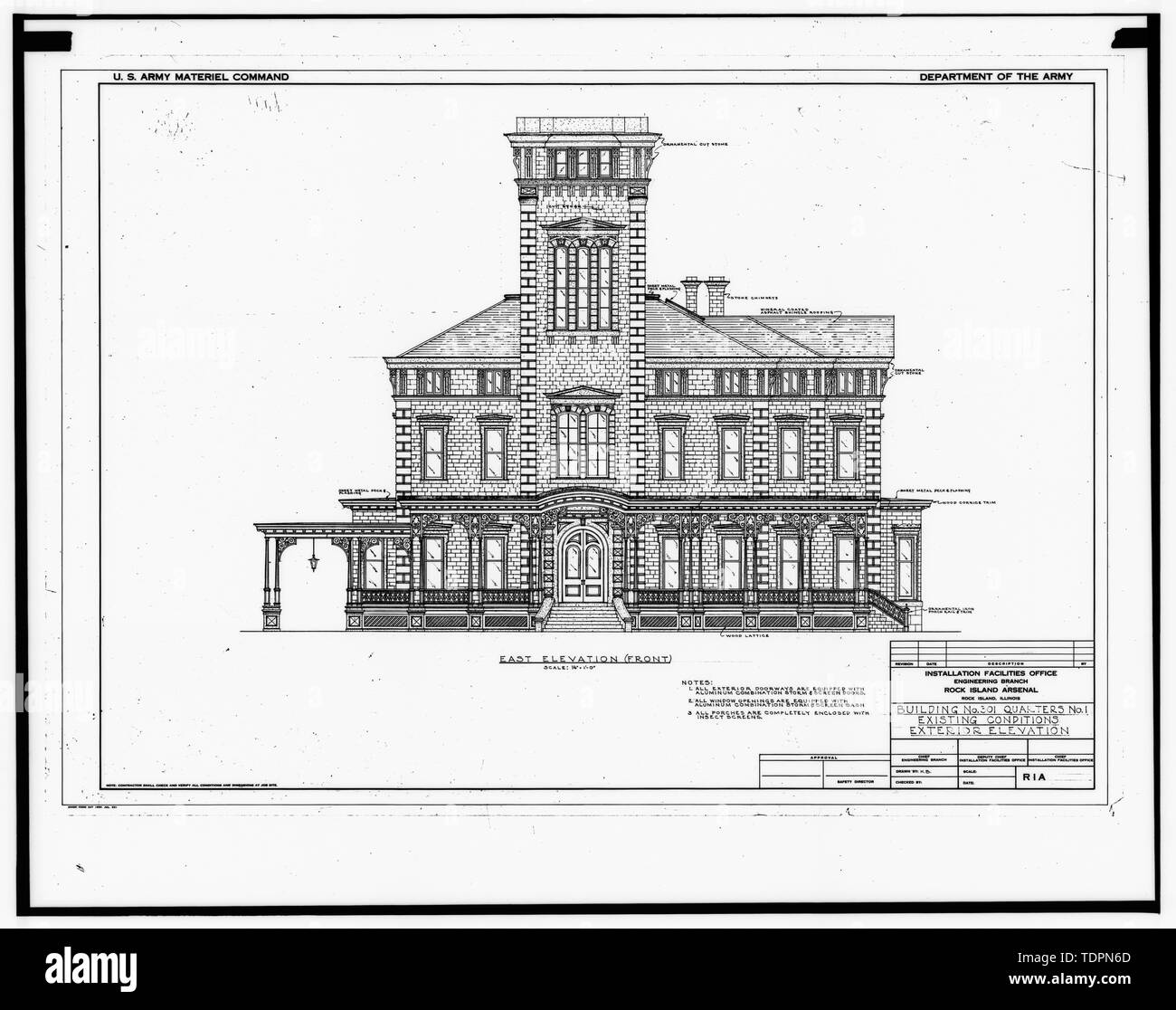 Photograph of line drawing in possession of Engineering Plans and ...
