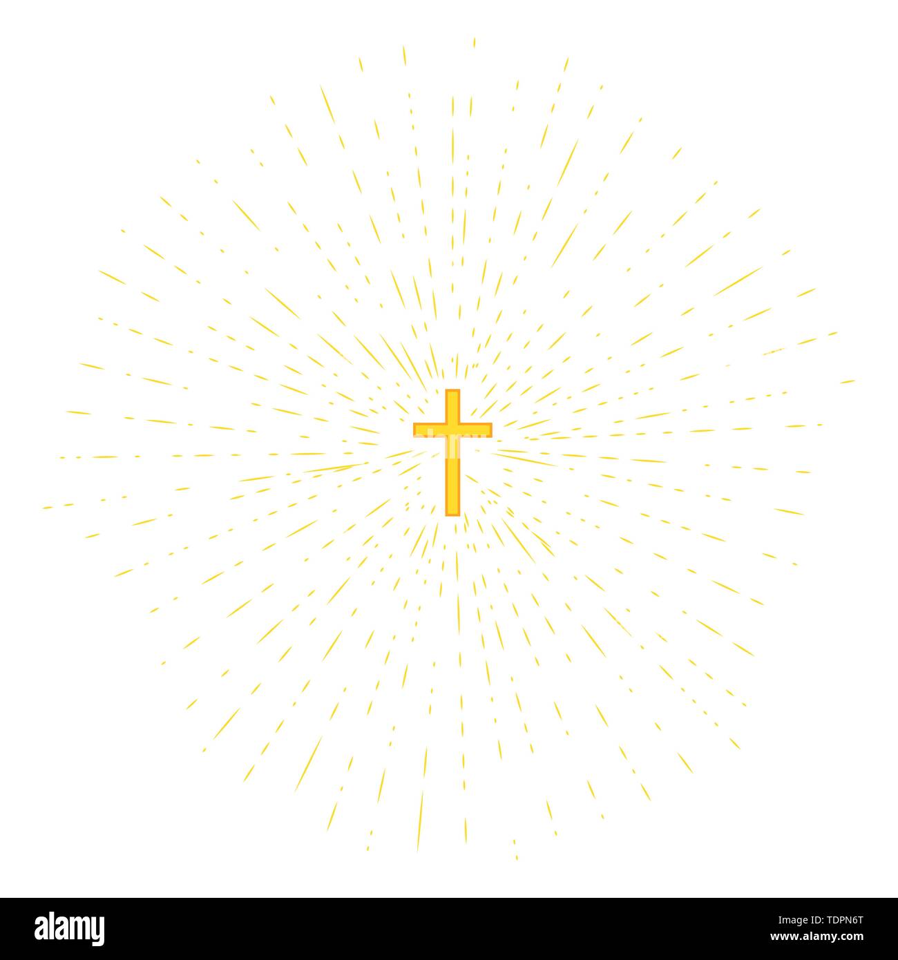 Cross on yellow background Stock Vector Image & Art - Alamy