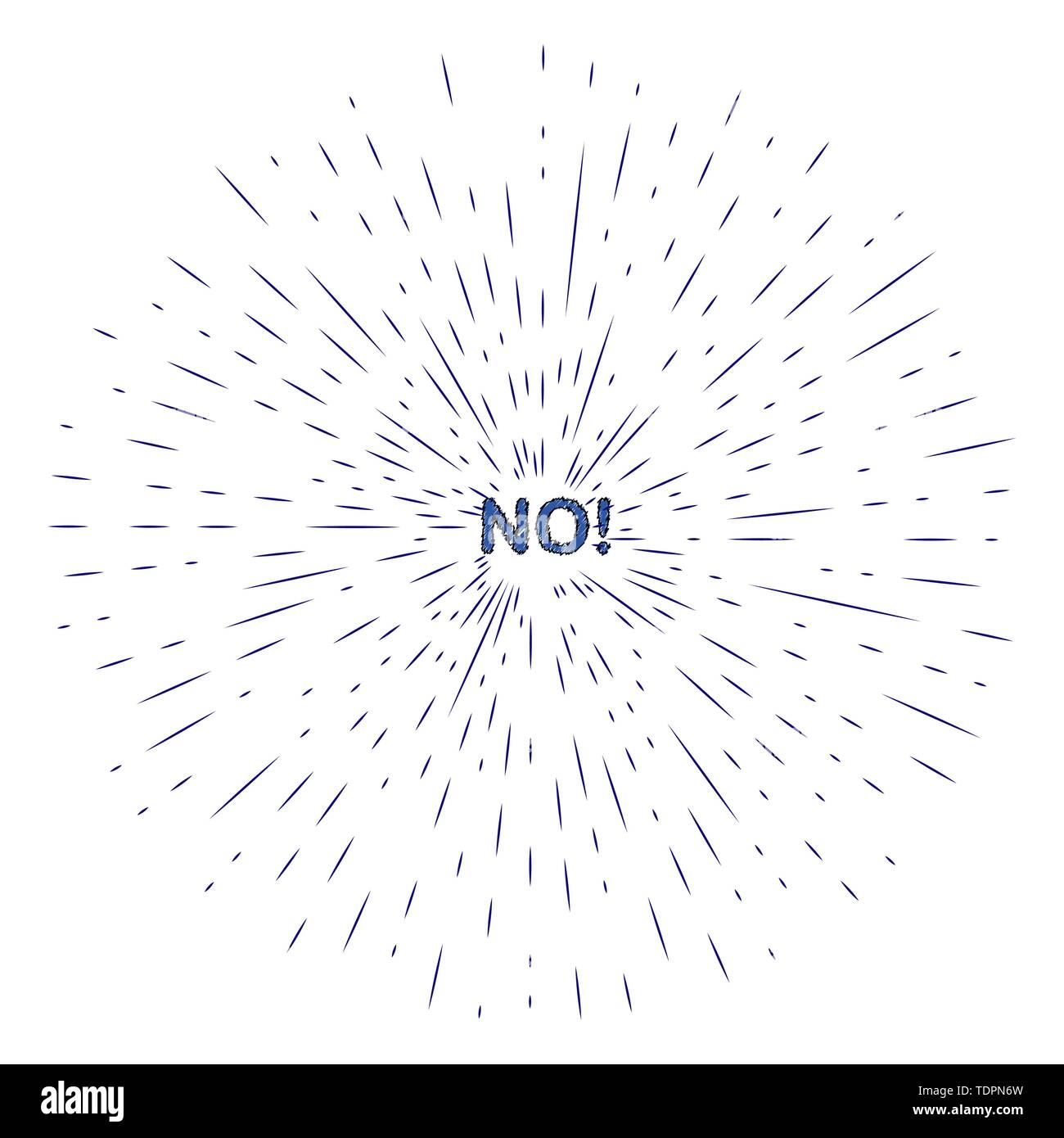 No sign in textured ragged rays. Hand drawn style Stock Vector Image ...