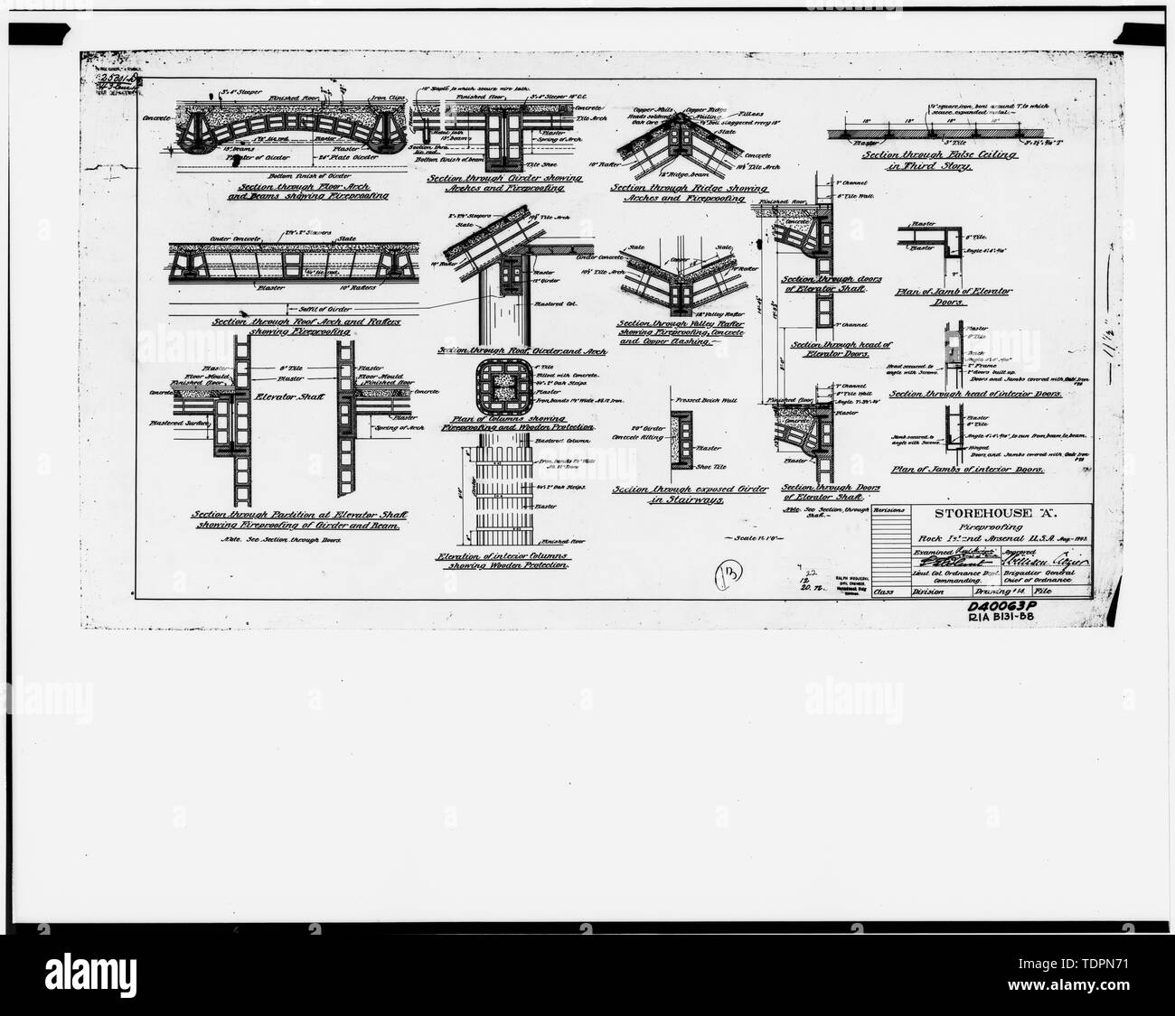 Photograph of line drawing in possession of Engineering Plans and ...