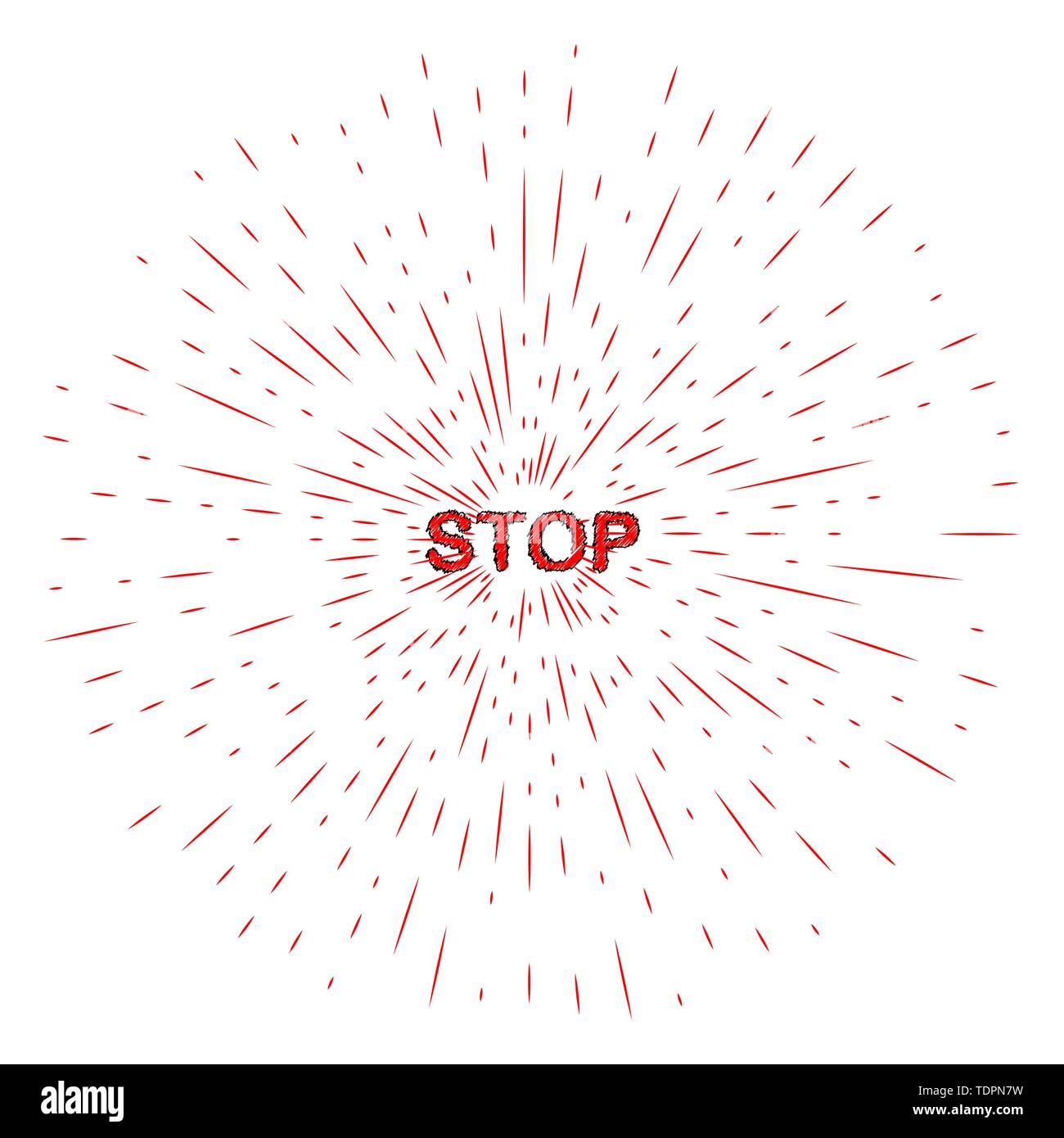 The word Stop red with rays in retro style Stock Vector Image & Art - Alamy