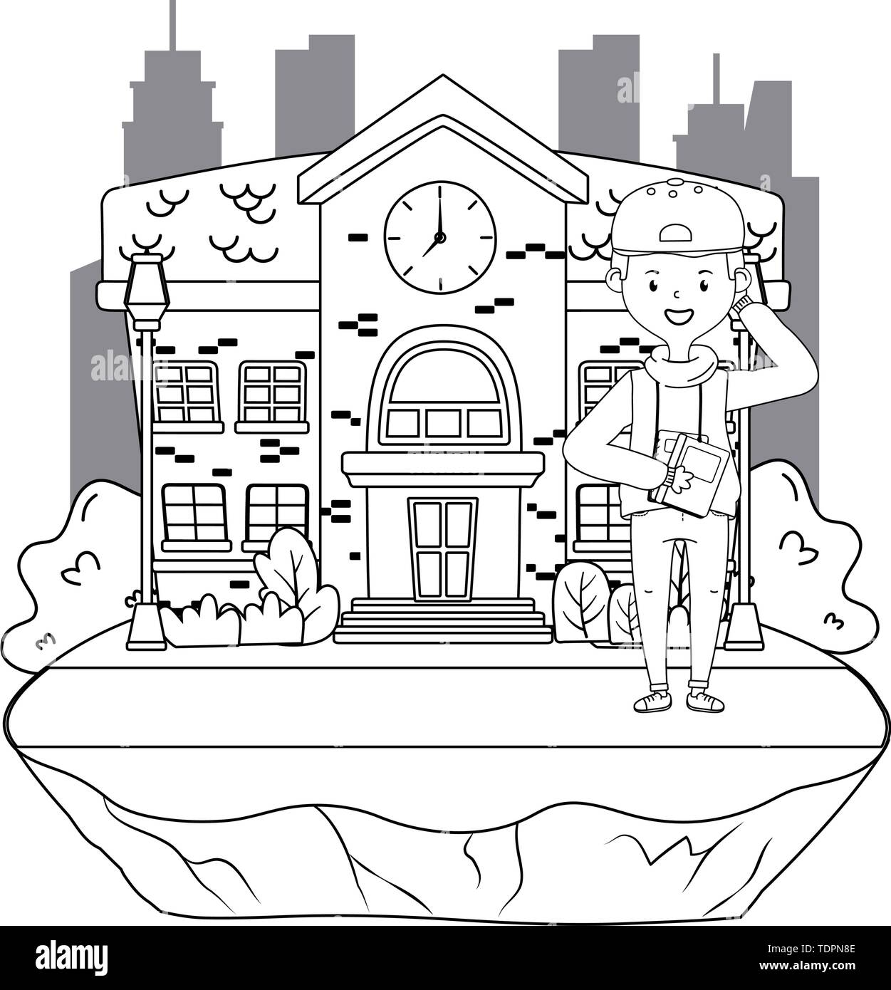 Boy cartoon design, School education learning knowledge study and class ...