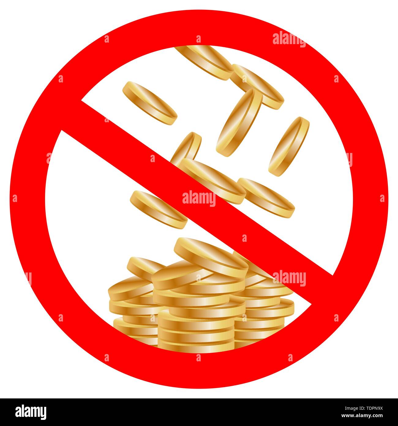 no money. sign of caution dont use money Stock Vector Image & Art - Alamy