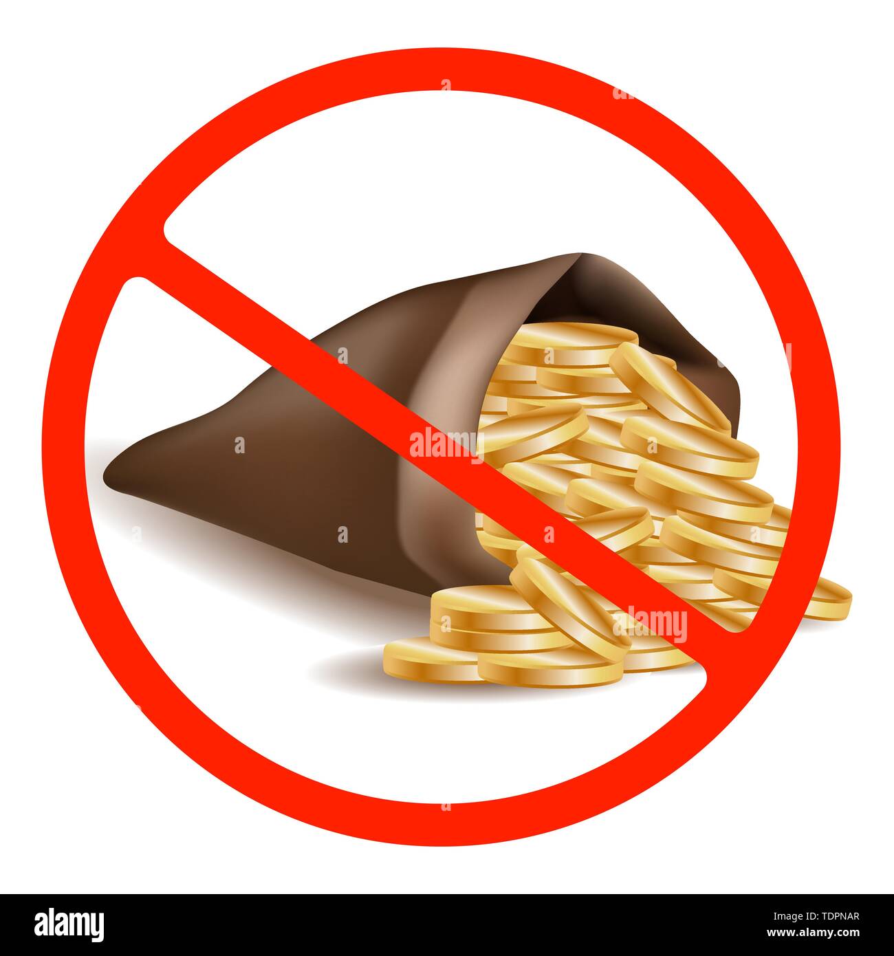 no money. sign of caution dont use money Stock Vector Image & Art - Alamy