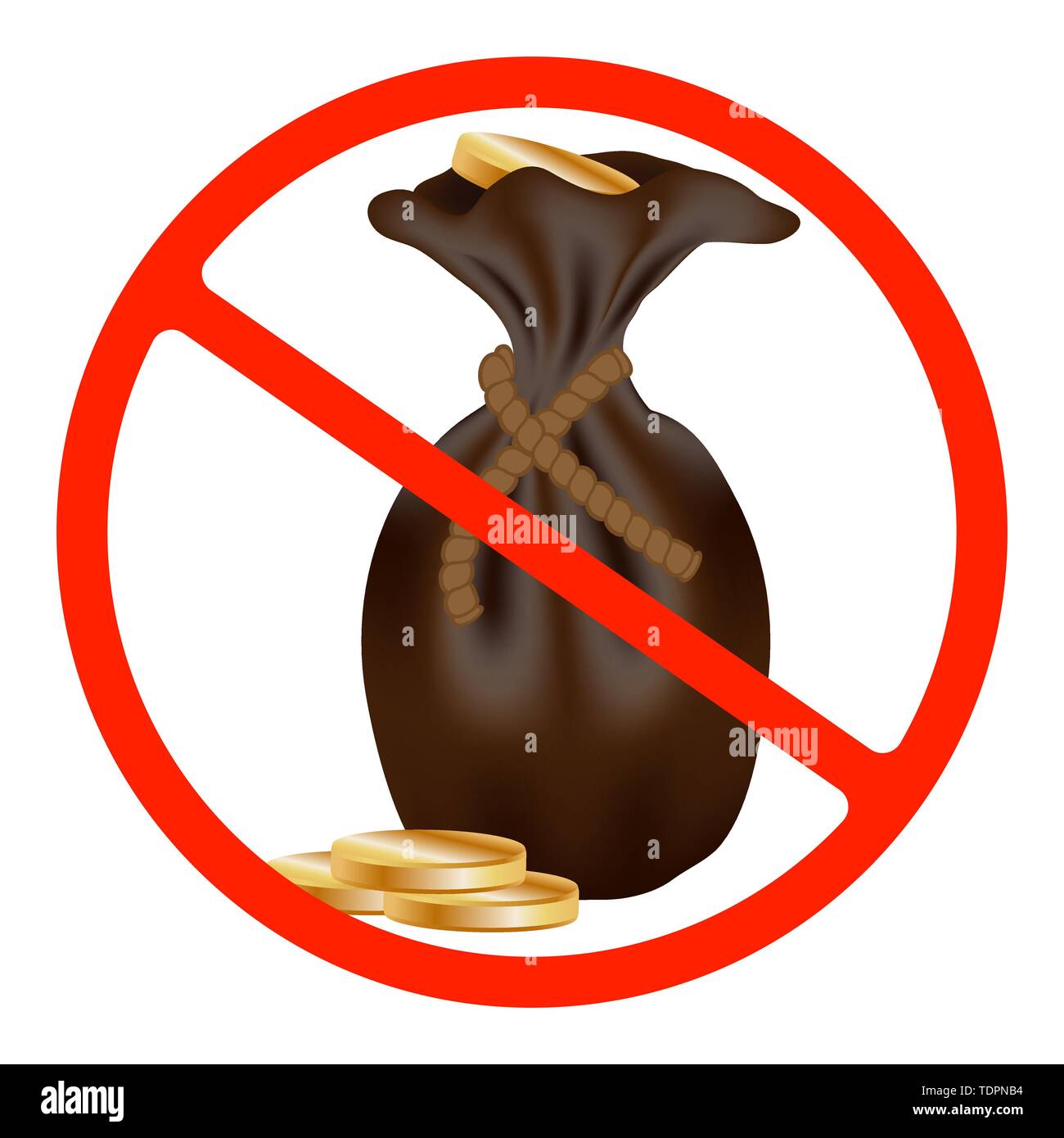 no money. sign of caution dont use money Stock Vector Image & Art - Alamy