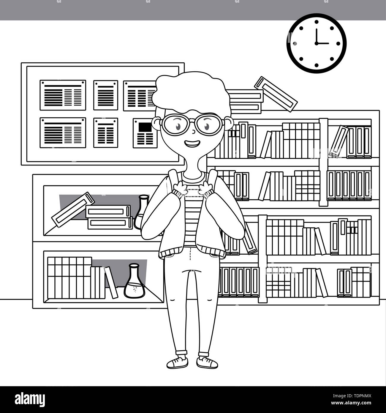 Boy cartoon design, School education learning knowledge study and class ...