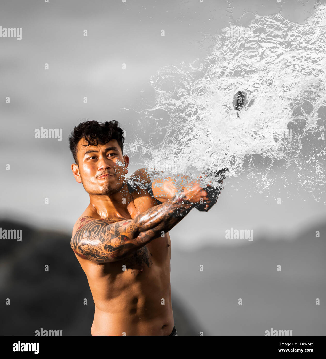 Asian people water splash hi-res stock photography and images - Alamy