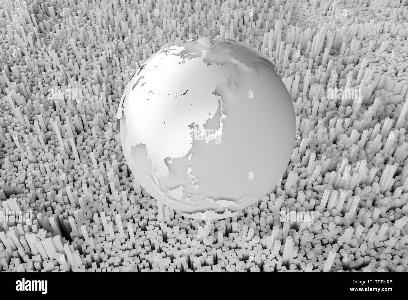 Concave-convex changing terrain and Earth model, three-dimensional ...