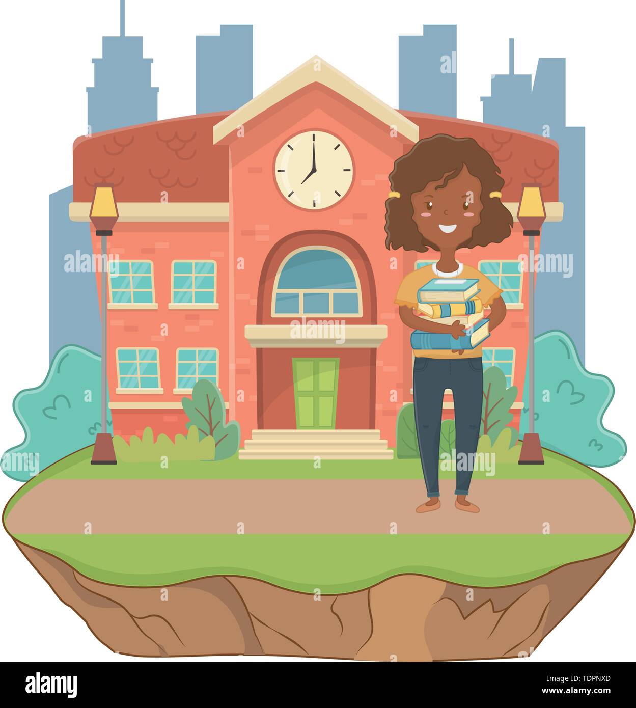 Girl cartoon design, School education learning knowledge study and ...