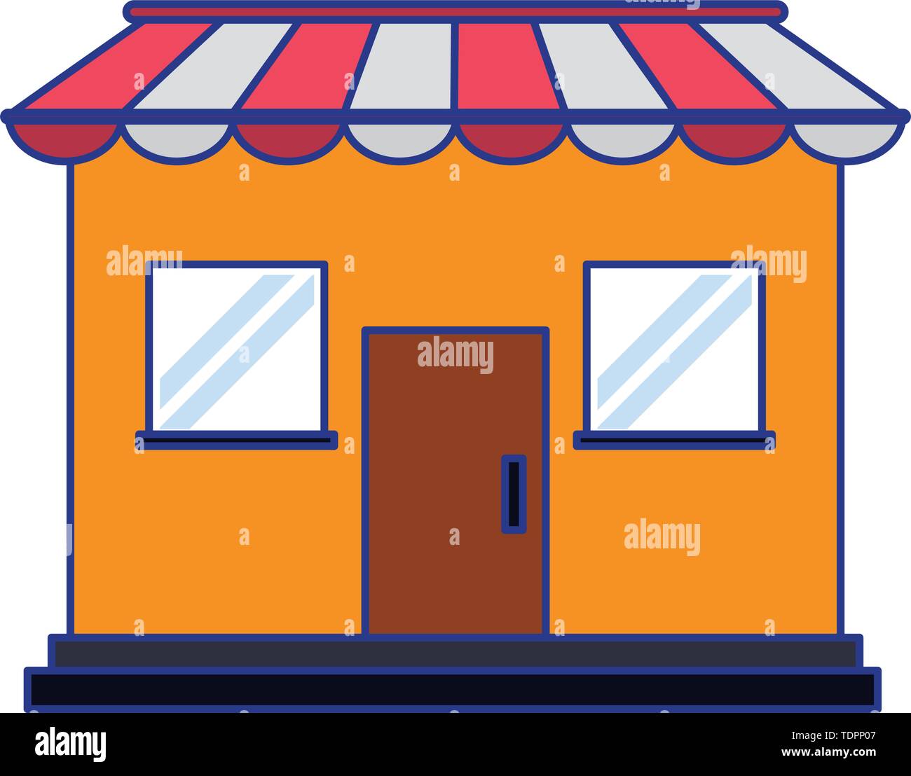 Black building blue windows Stock Vector Images - Alamy