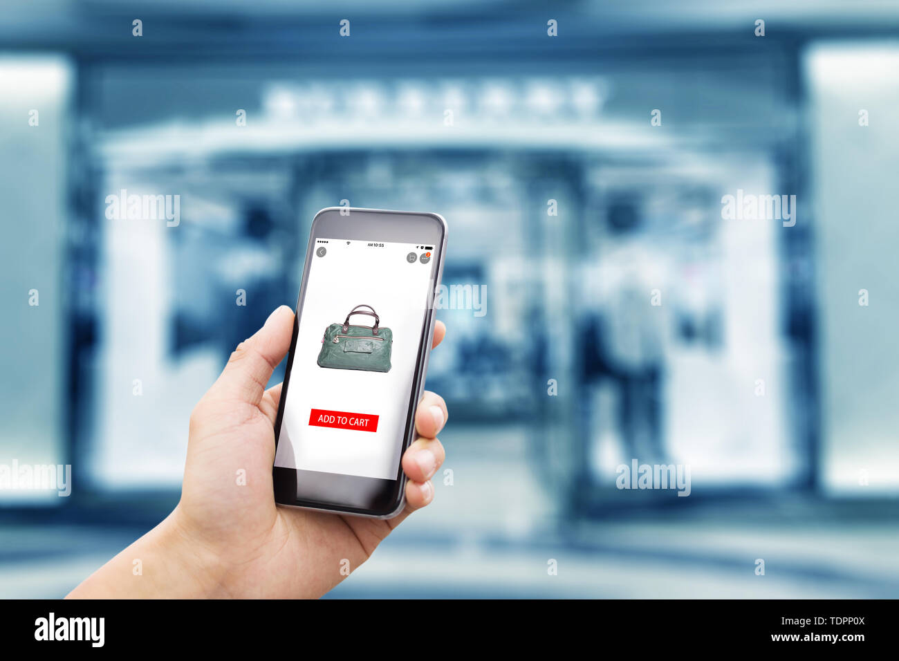 mobile phone with display window of fashion Stock Photo - Alamy