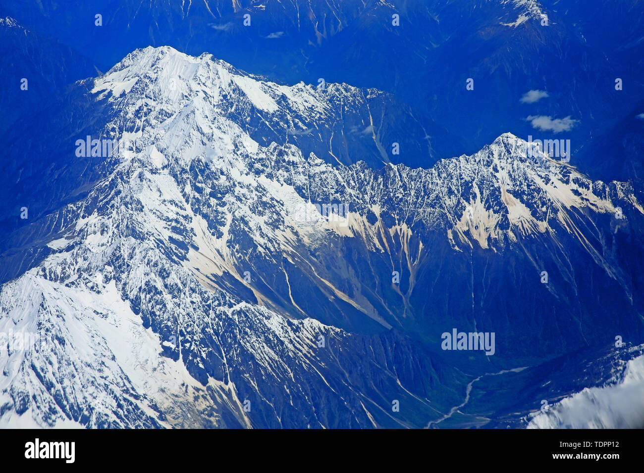Aerial photography of the snowy plateau Stock Photo - Alamy
