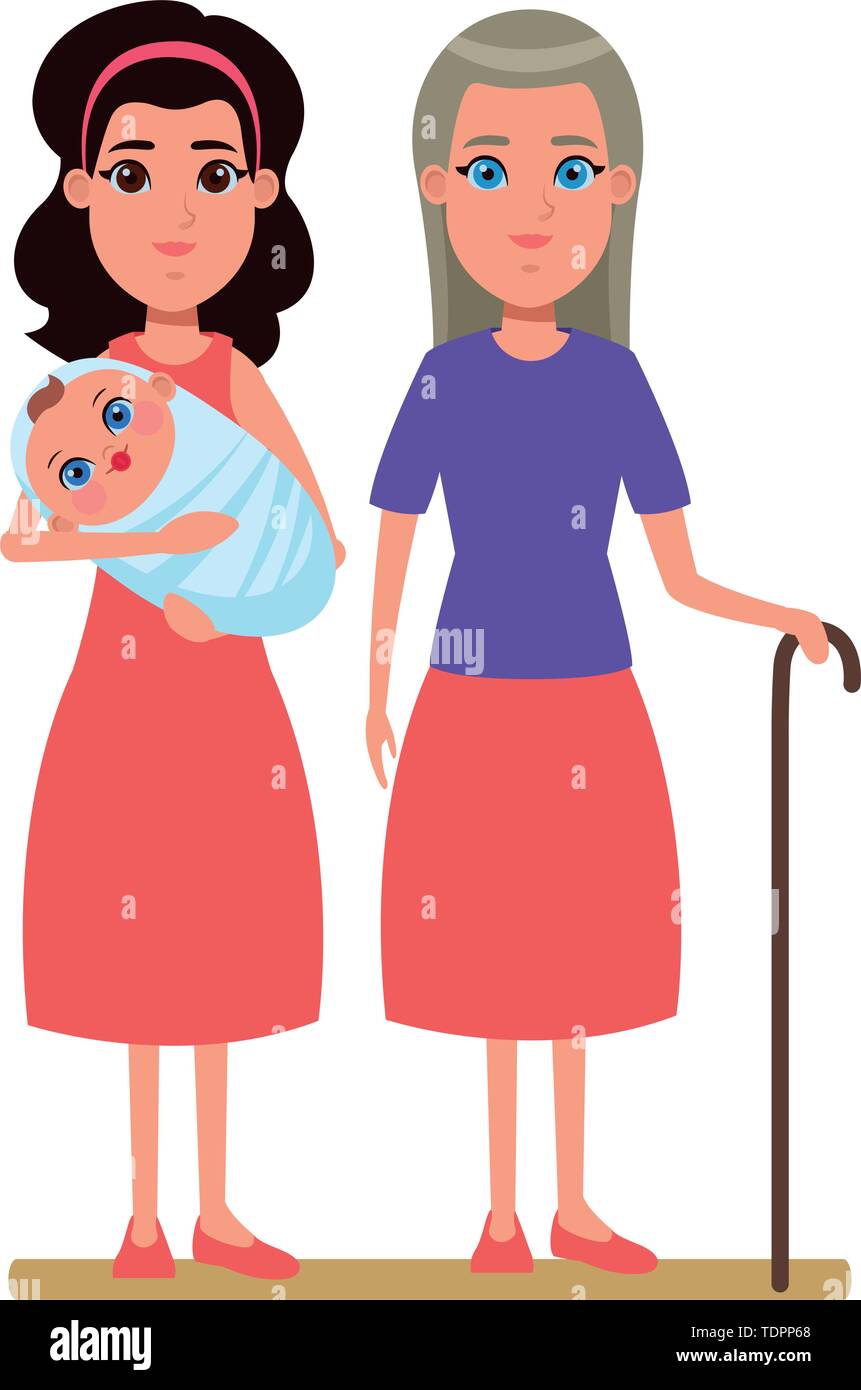 family avatar cartoon character portrait Stock Vector Image & Art - Alamy