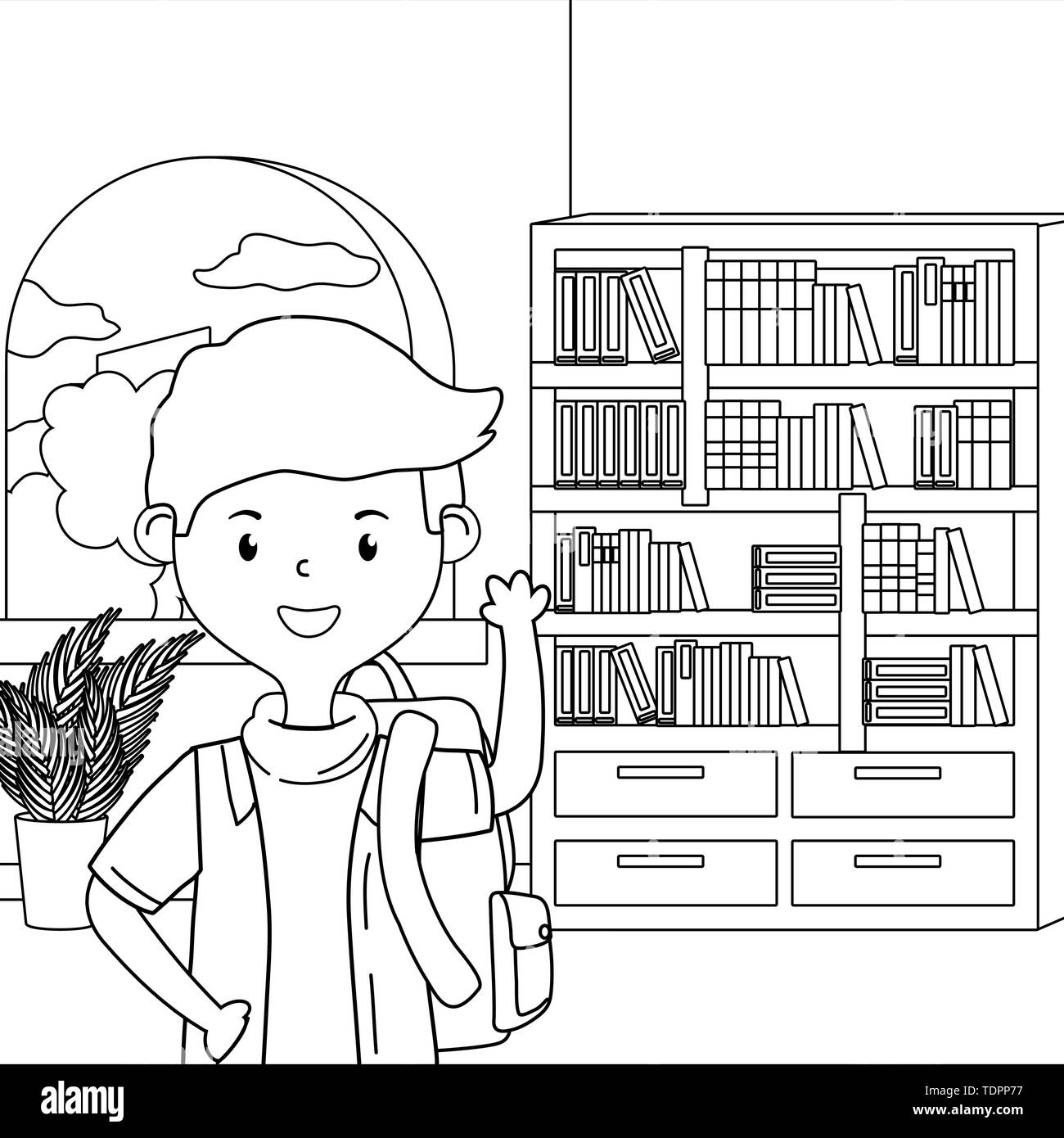 Boy cartoon design, School education learning knowledge study and class ...