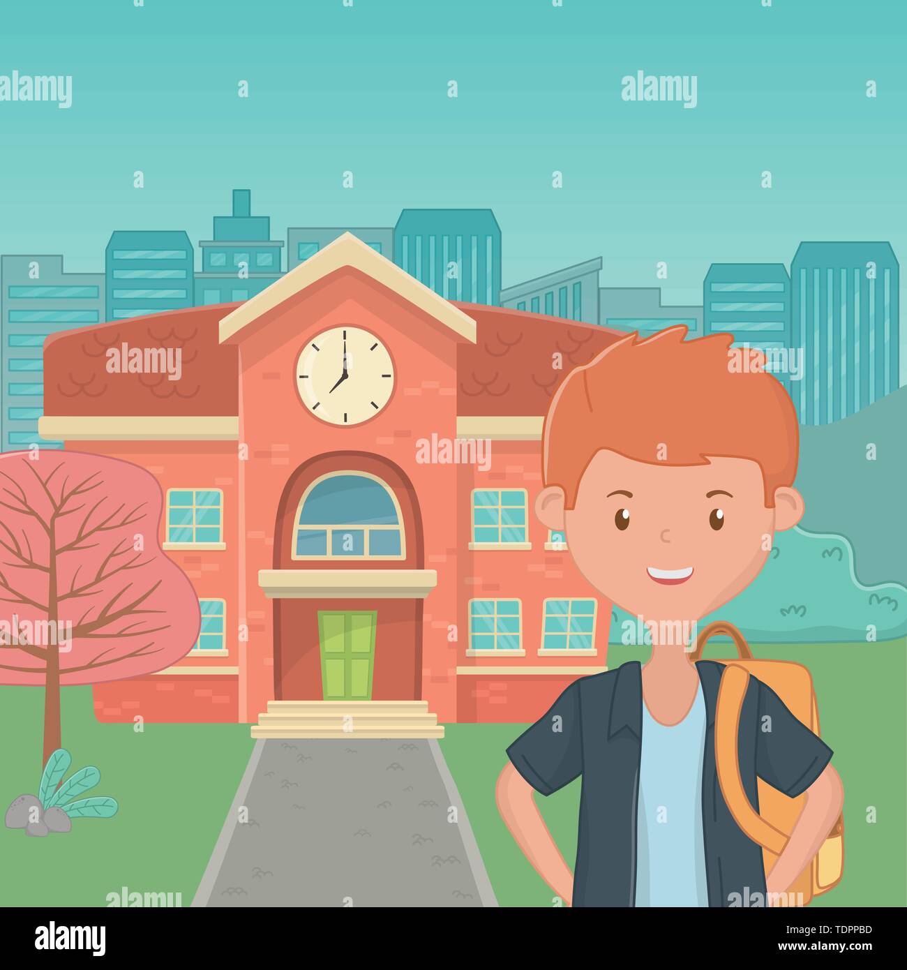 Boy cartoon design, School education learning knowledge study and class ...