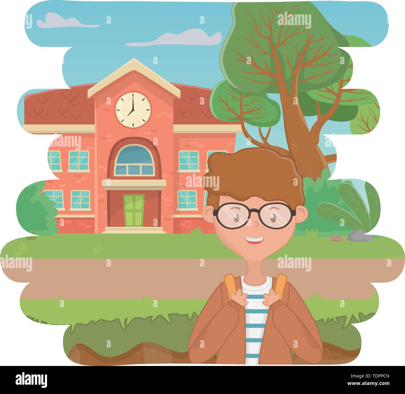 Boy cartoon design, School education learning knowledge study and class ...