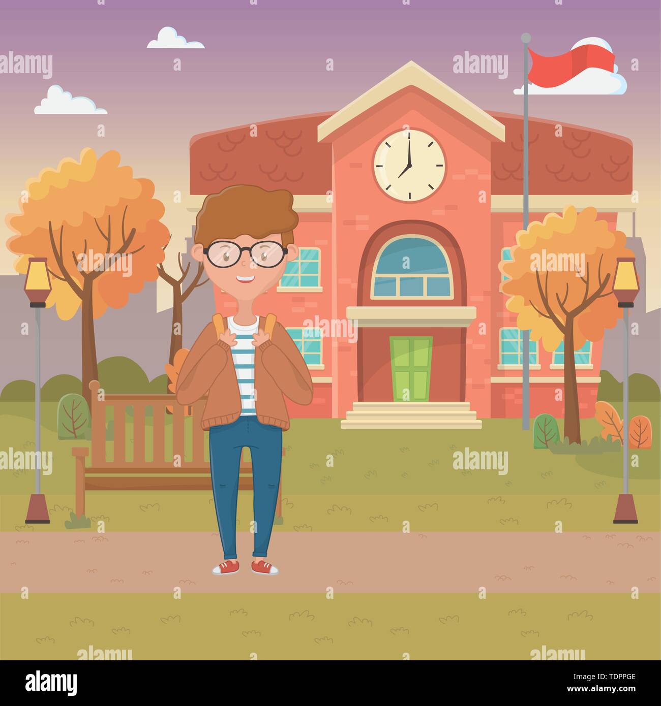 Boy cartoon design, School education learning knowledge study and class ...