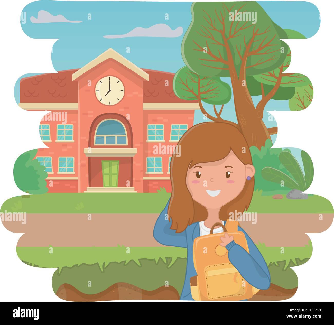Girl cartoon design, School education learning knowledge study and ...