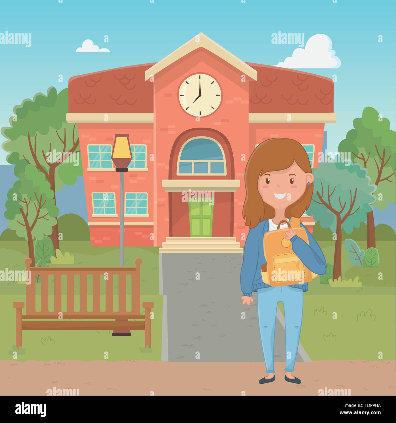 Girl cartoon design, School education learning knowledge study and ...