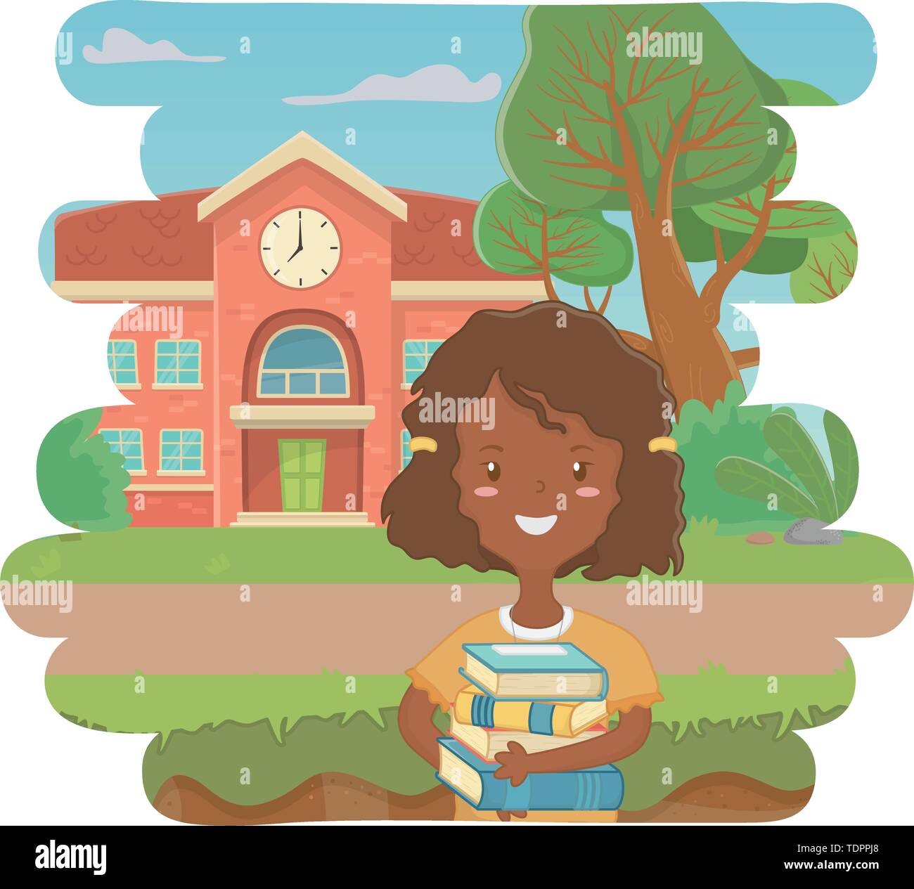 Girl cartoon design, School education learning knowledge study and ...