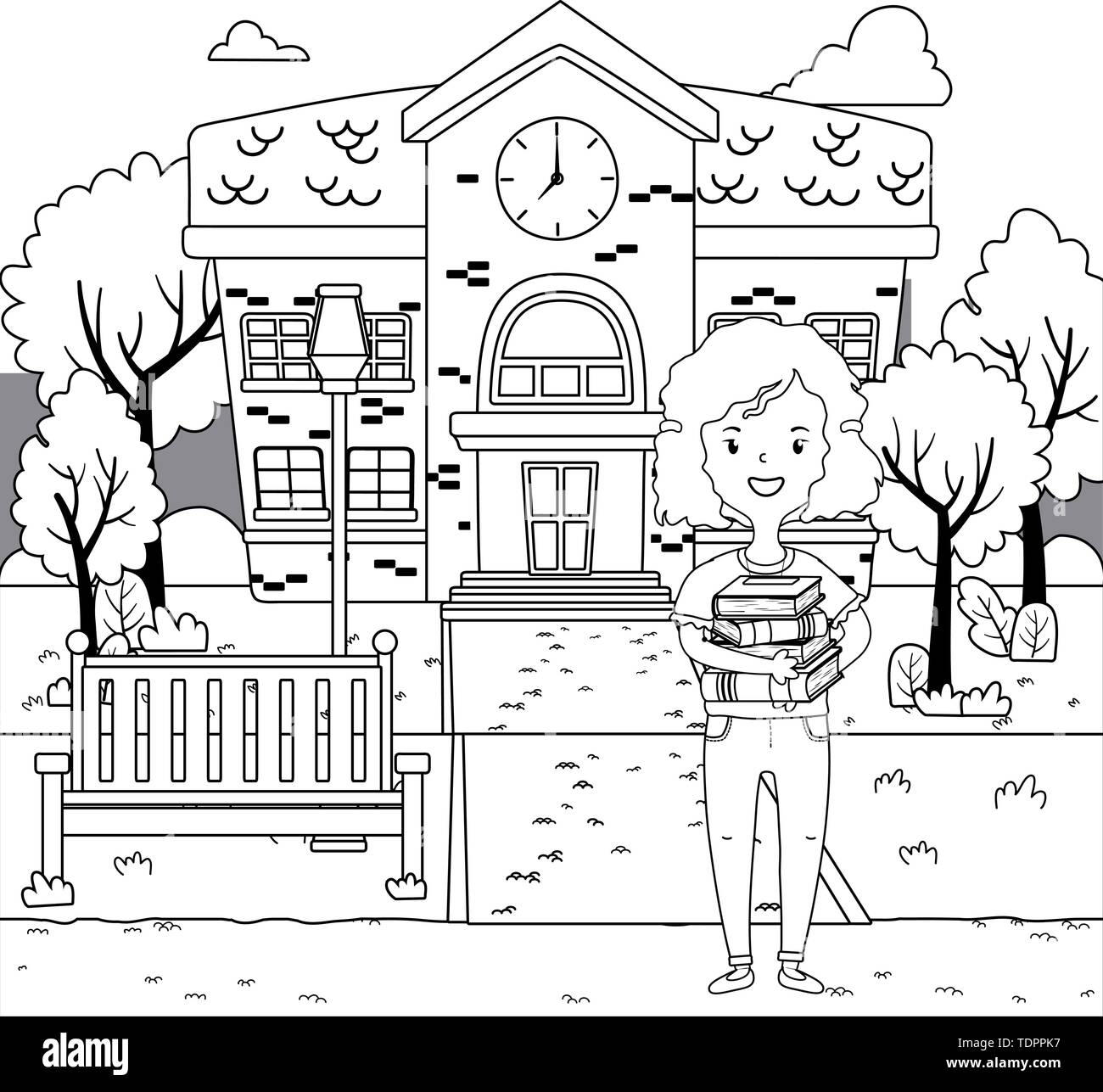 Girl cartoon design, School education learning knowledge study and ...
