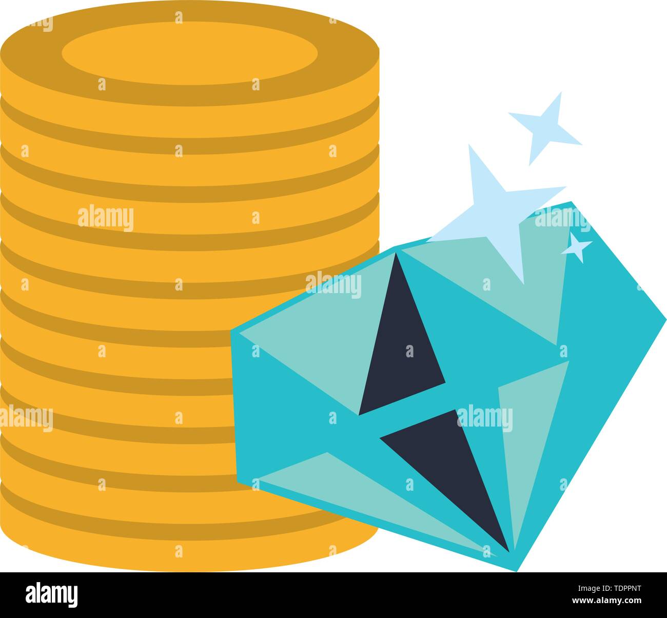 Gold coins luxury diamond Stock Vector Images - Alamy