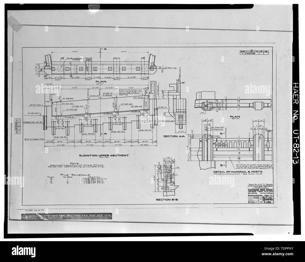 Photographic copy of original construction drawing, sheet no. 10 of 21 ...