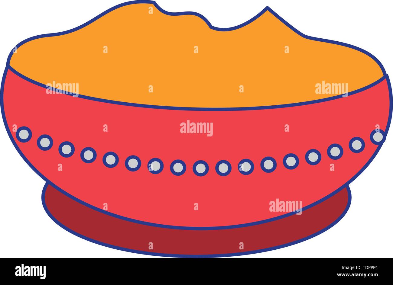 Ugadi festival offering pot cartoons blue lines Stock Vector Image ...