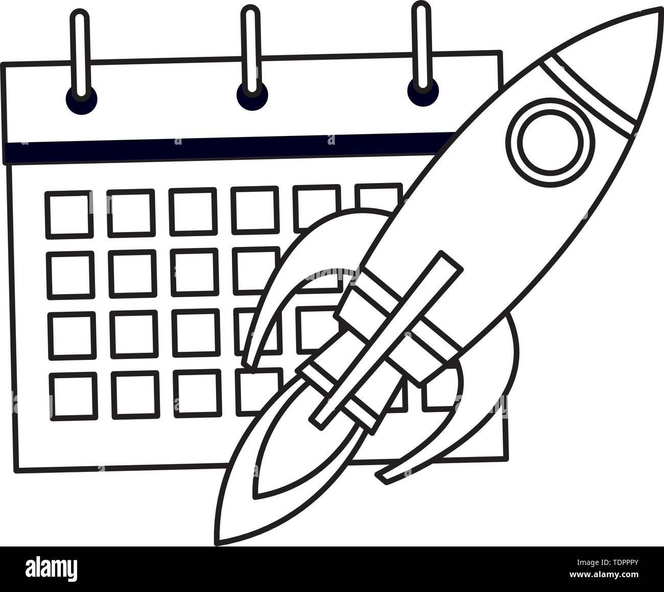 calendar schedule flipchart icon cartoon in black and white Stock ...