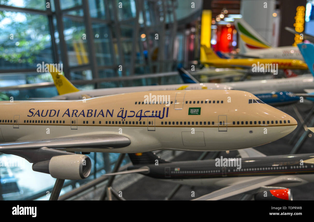 Kuala Lumpur, Malaysia - May 4, 2018. Airplane model (Saudi Arabian ...