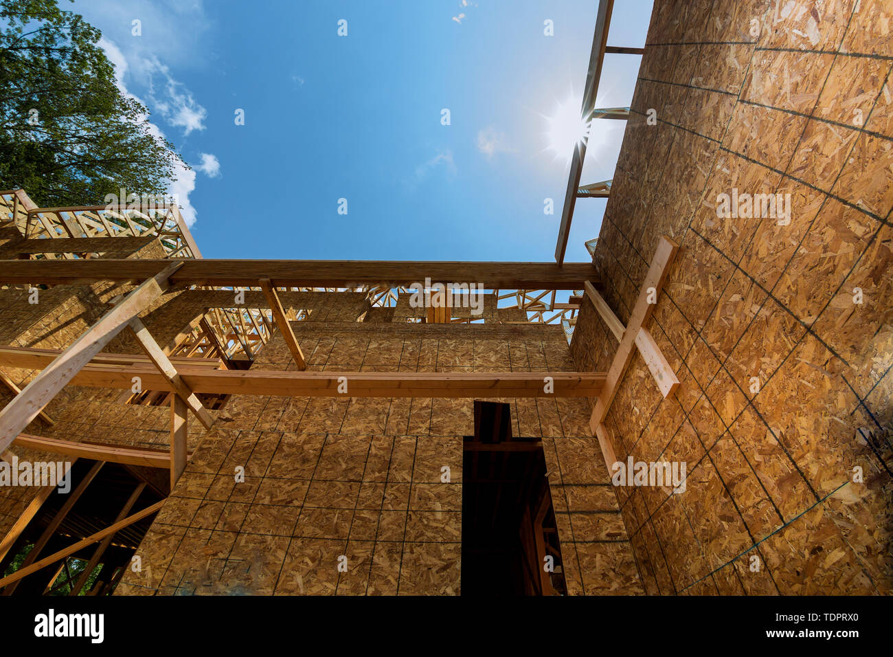 Building construction, wood framing and beam construction structure at ...