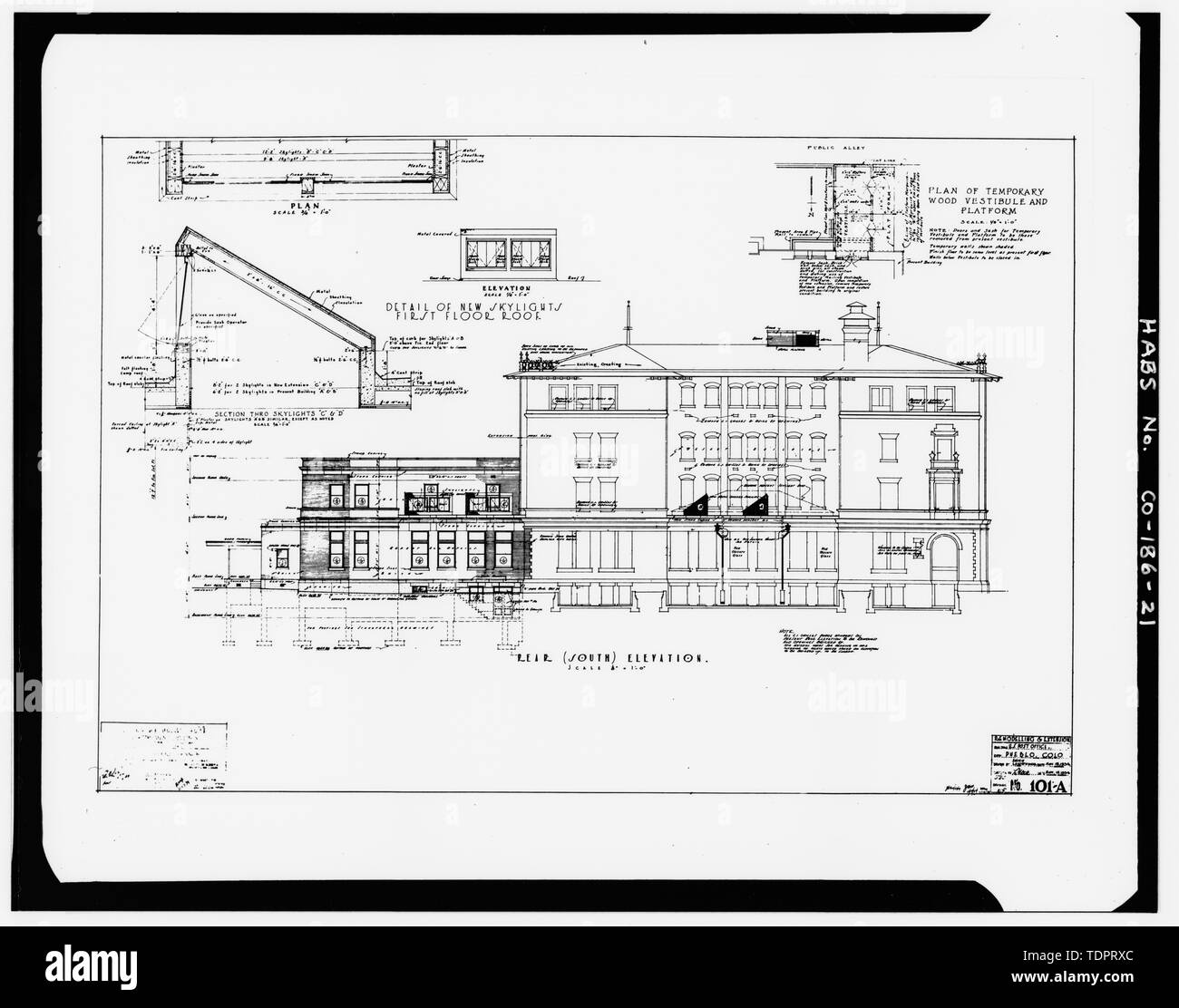 Photographic copy of the original (1934) architectural drawing in ...