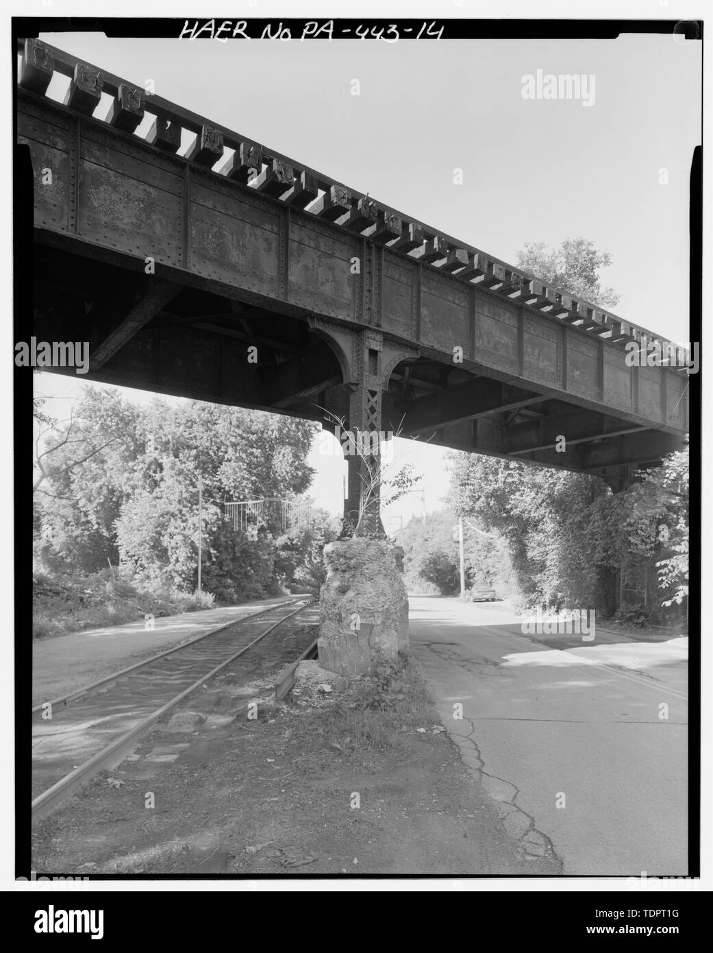 Pier and girder, view south - West Penn Bridge, Pennsylvania Railroad ...