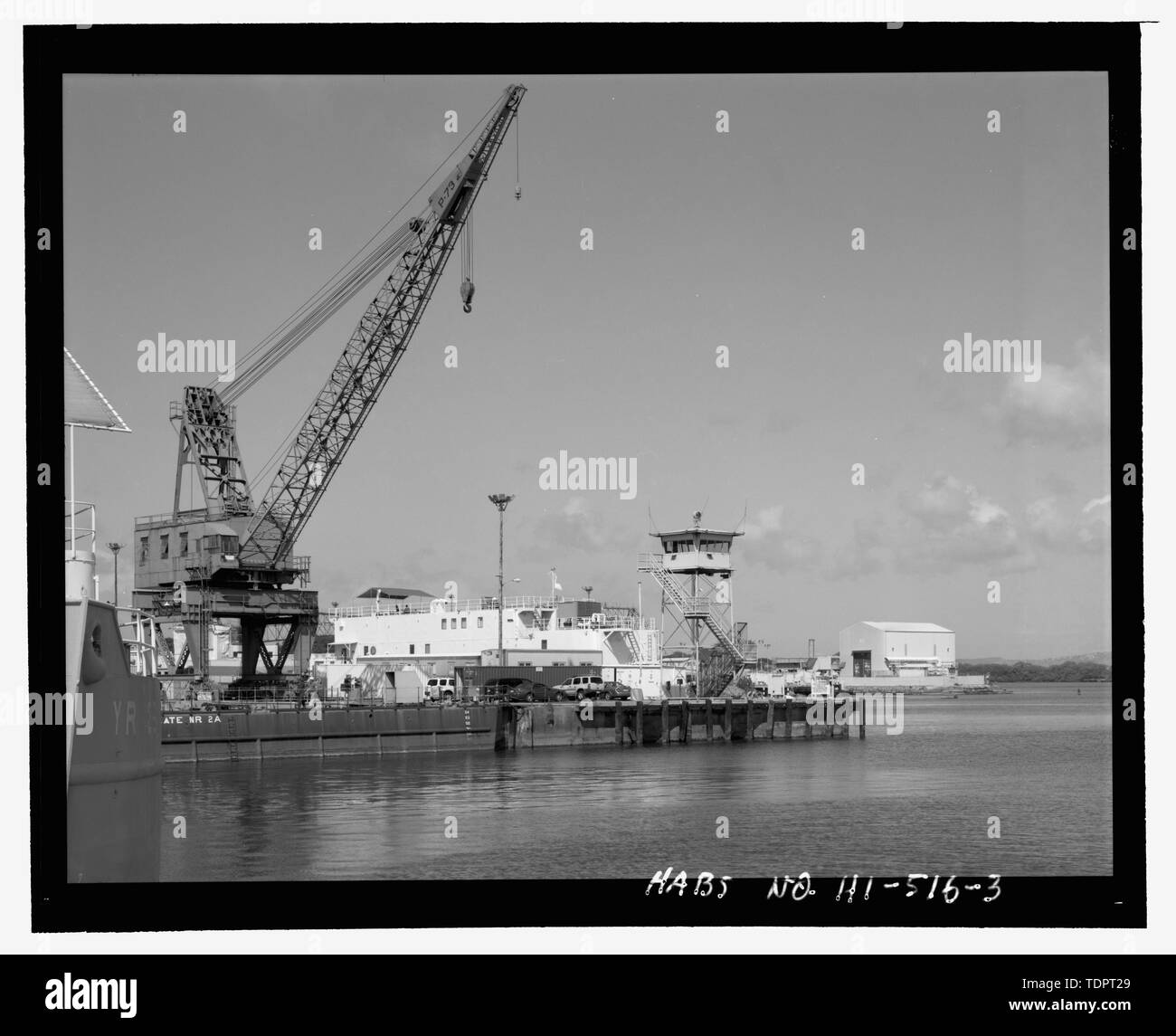 Pier GD-3, oblique view taken from Pier GD-2, Caisson of Dry Dock No. 2 ...