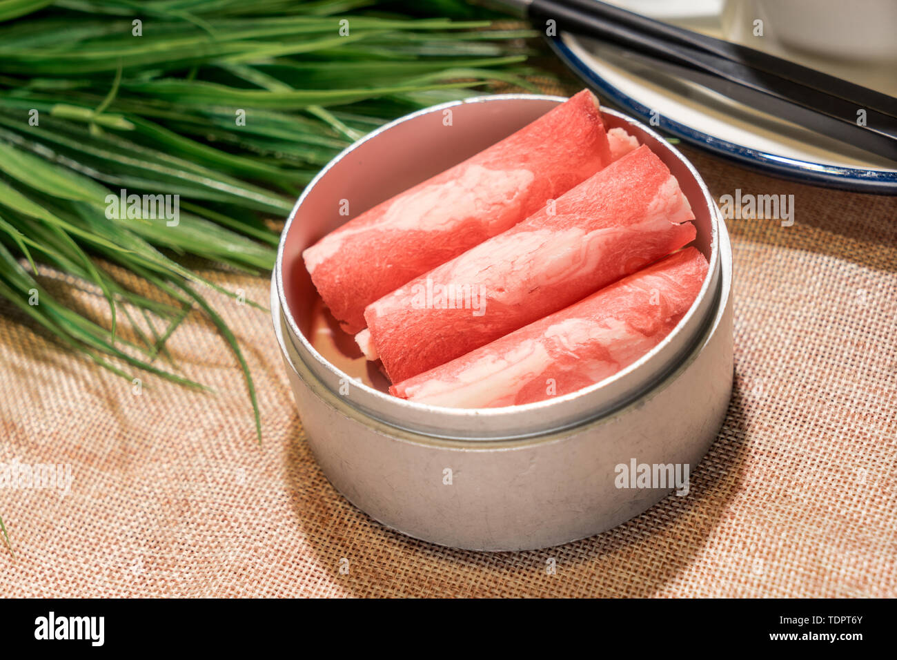 Hot pot, lamb roll Stock Photo - Alamy