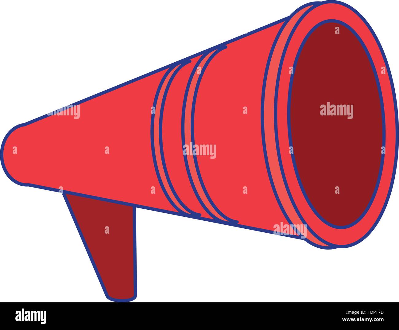 Bullhorn advertising symbol isolated cartoon blue lines Stock Vector ...