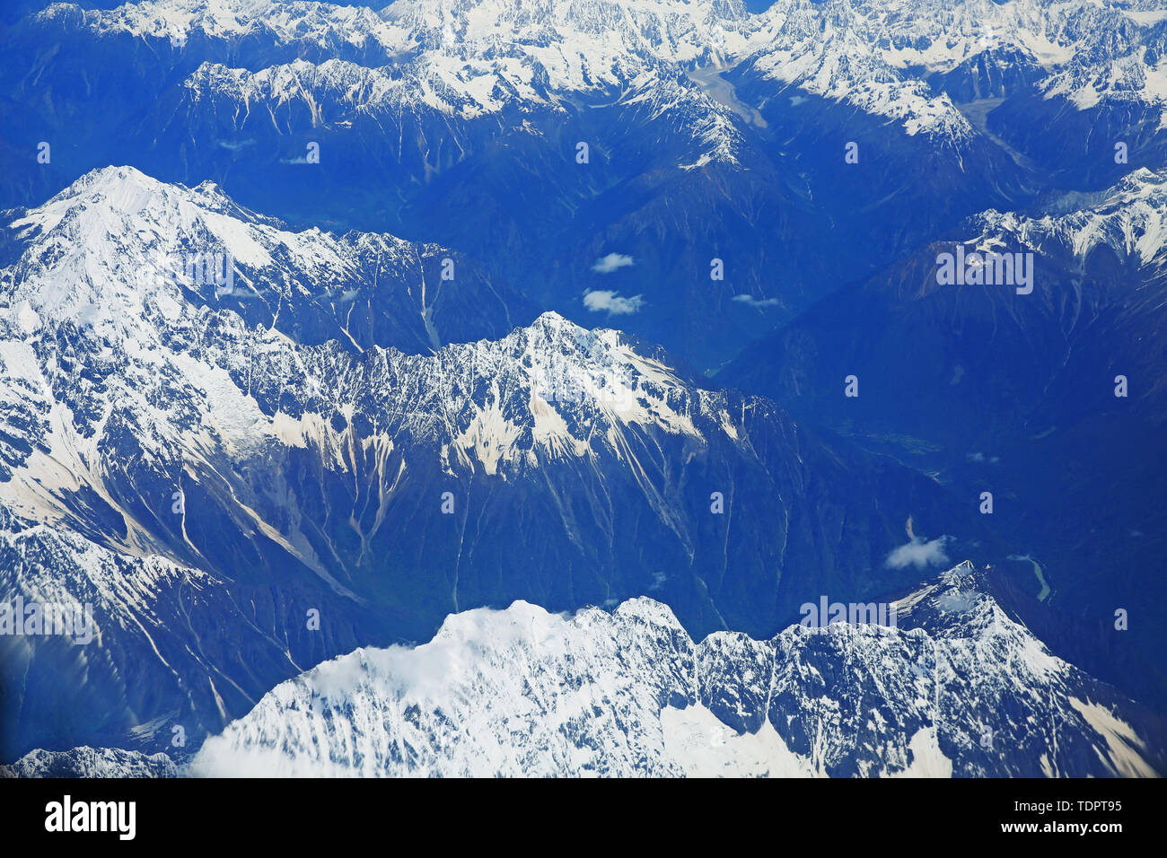 Aerial photography of the snowy plateau Stock Photo - Alamy
