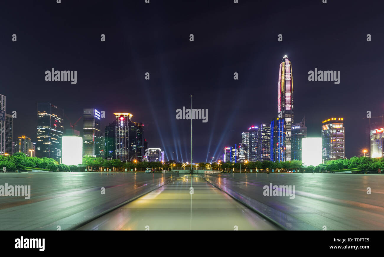 Night view in the heart of Shenzhen Stock Photo - Alamy