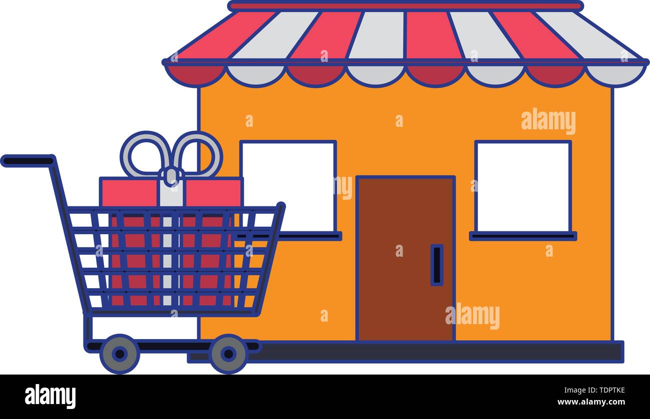 Shopping sales and marketing symbols blue lines Stock Vector Image ...