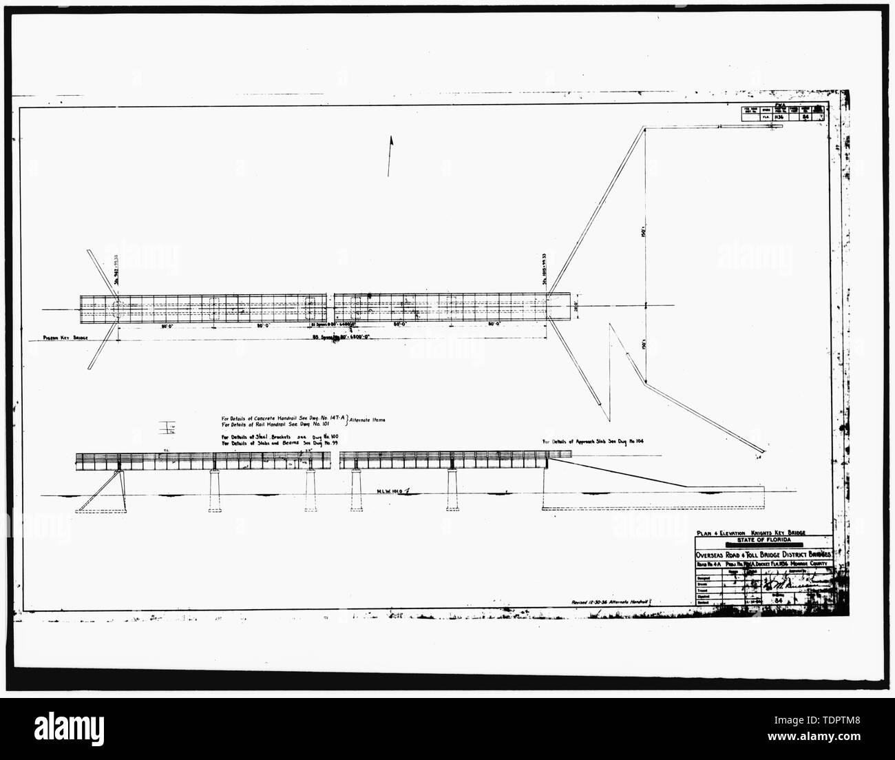 Plan and Elevation, Knight's Key Bridge, Dwg -84. - Seven Mile Bridge ...