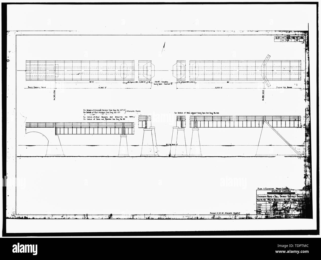Plan and Elevation, Moser Channel, -? (See FM-3). - Seven Mile Bridge ...
