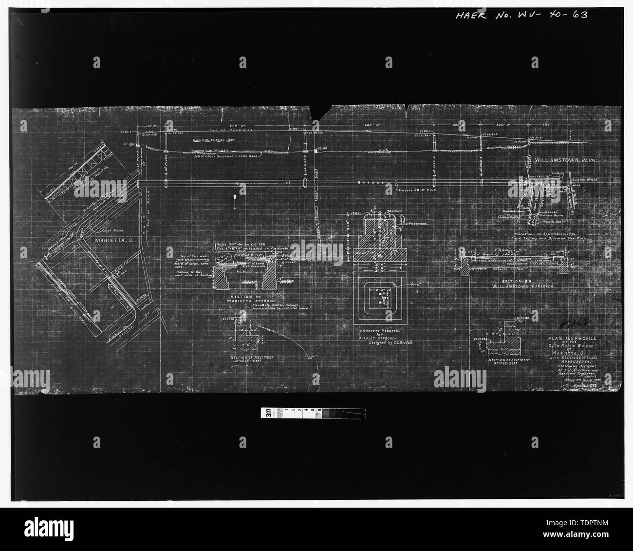 Plan and profile - Williamstown-Marietta Bridge, Spanning Ohio River ...