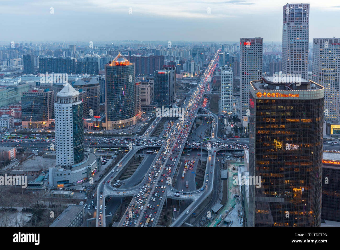 night view of city architecture Stock Photo - Alamy
