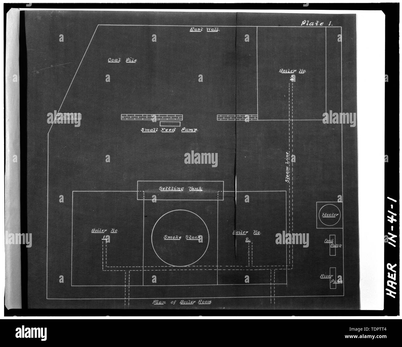 Plan of boiler room, c. 1894, of 1892-1896 structure (photocopy ...