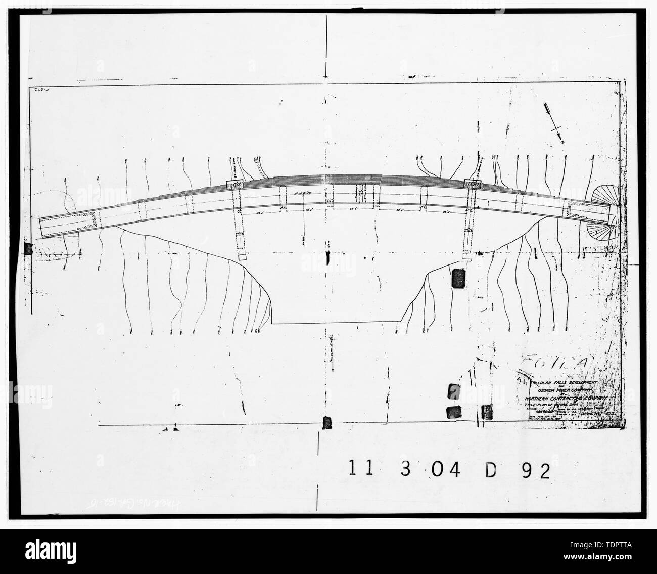 Plan of intake dam - Tallulah Falls Dam, Spanning Tallulah Falls River ...